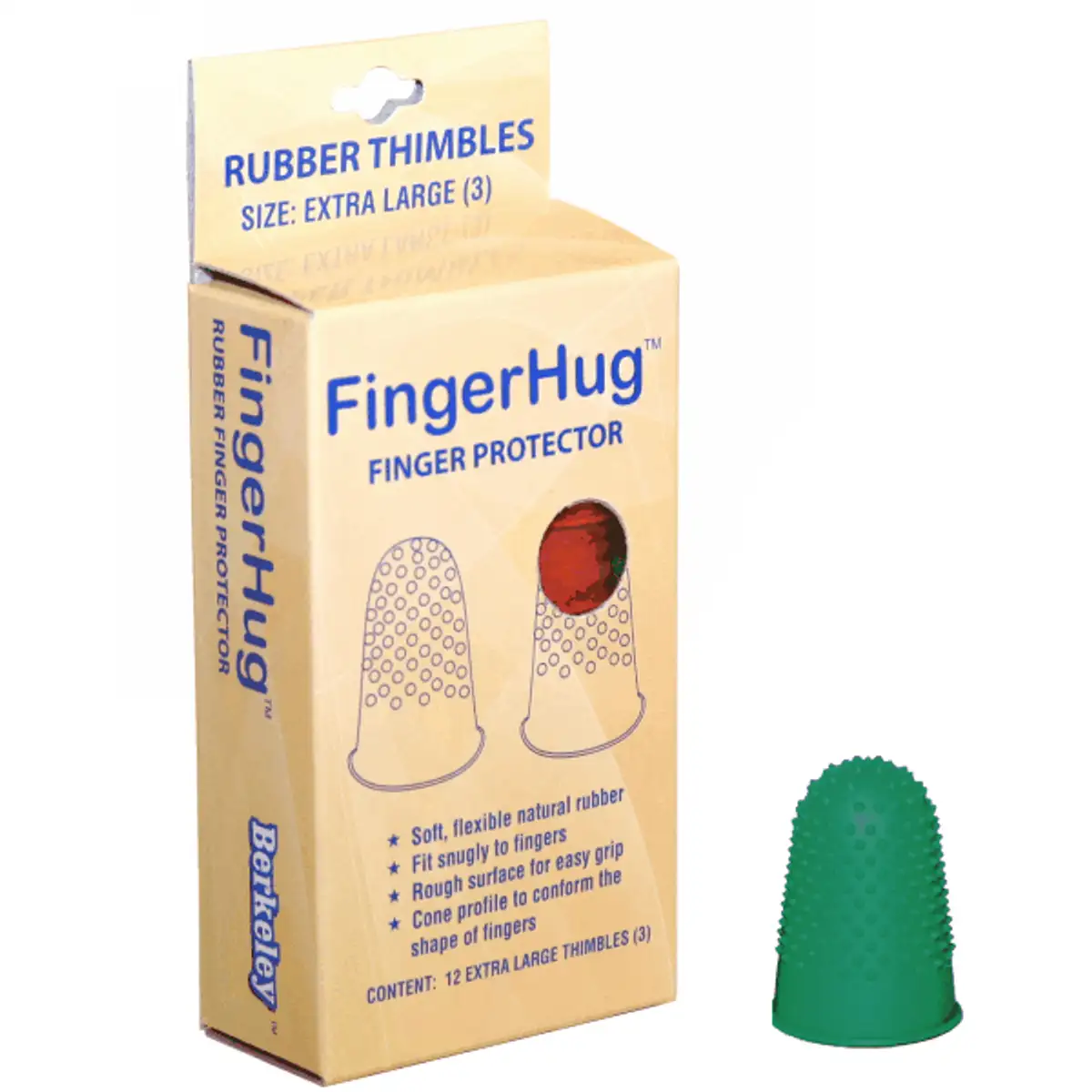 Berkeley FingerHug Finger Protector Rubber Thimbles (12 Thimbles/Box ...